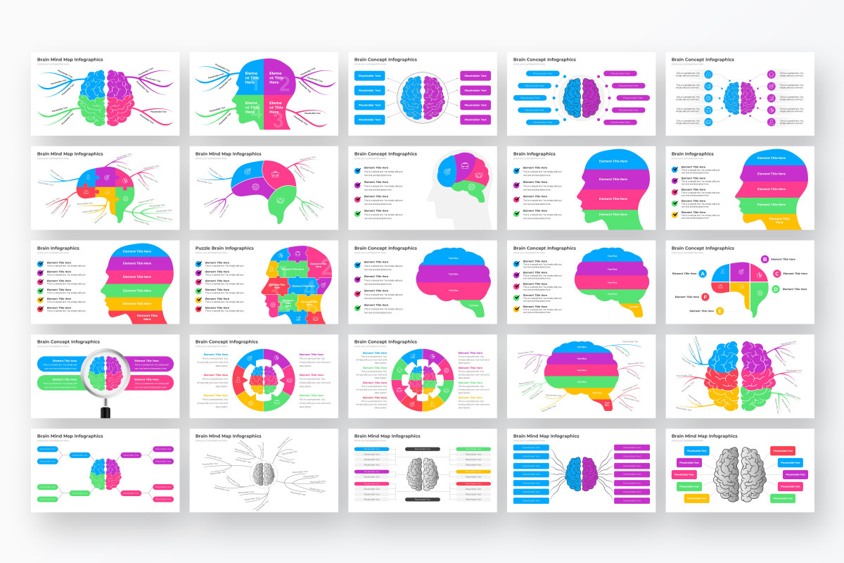 Brain Mind Map Infographics PowerPoint Template | Nulivo Market