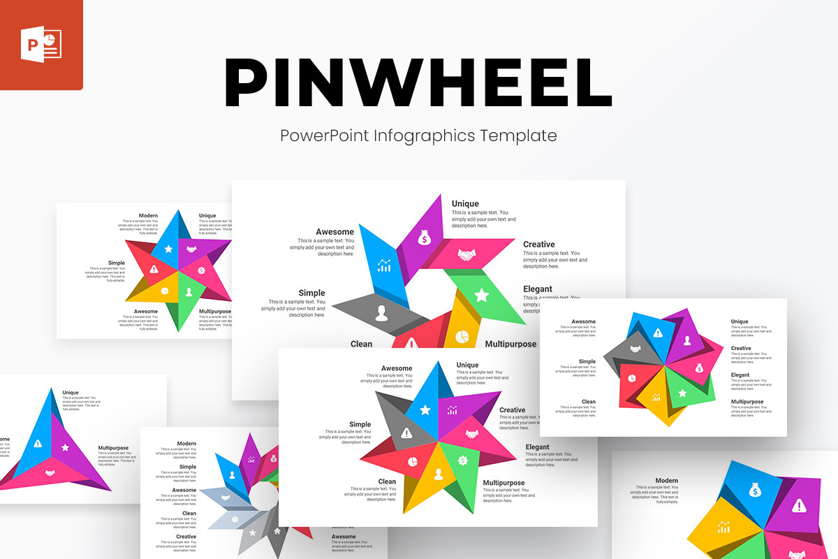 Pinwheel Infographics PowerPoint Template | Nulivo Market