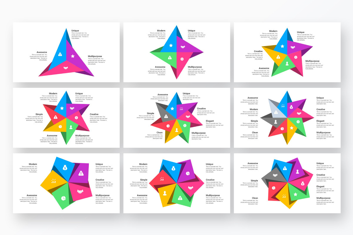 Pinwheel Infographics PowerPoint Template | Nulivo Market