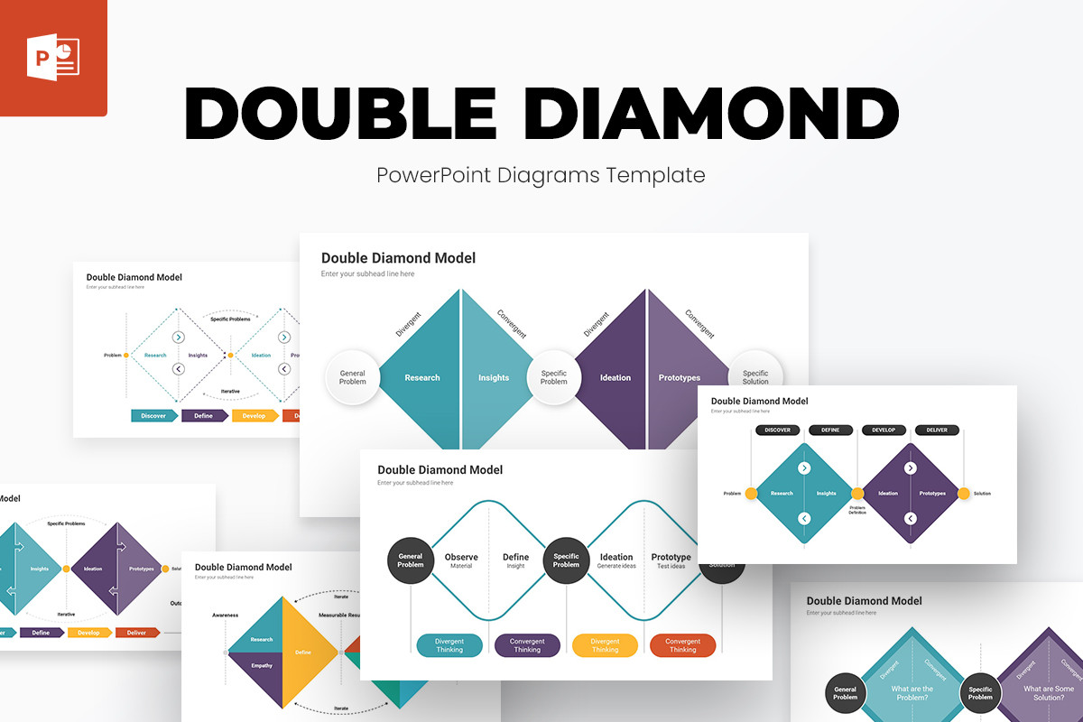 Double Diamond Model PowerPoint Template | Nulivo Market