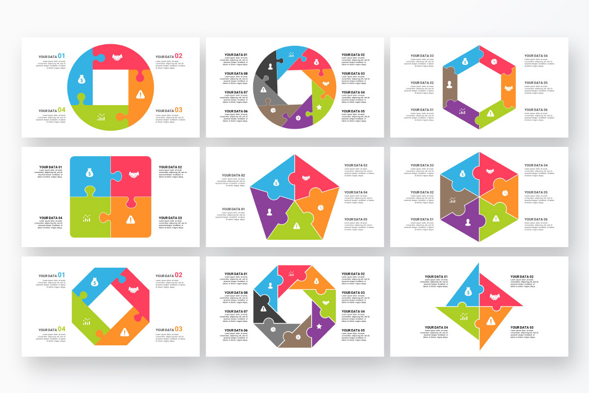 Geometric Puzzle PowerPoint Infographics Template | Nulivo Market