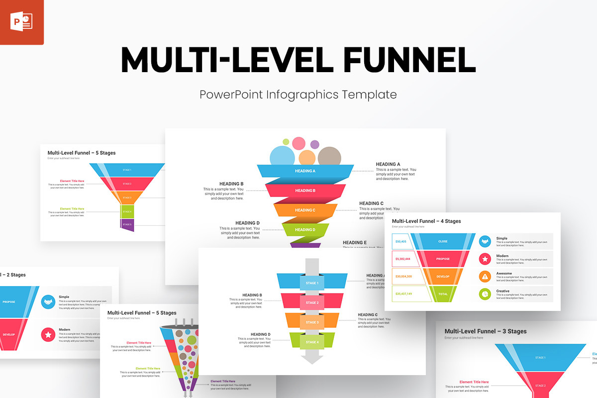 Multi-Level Funnel Infographic PowerPoint Template | Nulivo Market