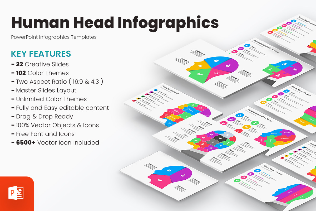 Human Head Infographics PowerPoint Template | Nulivo Market