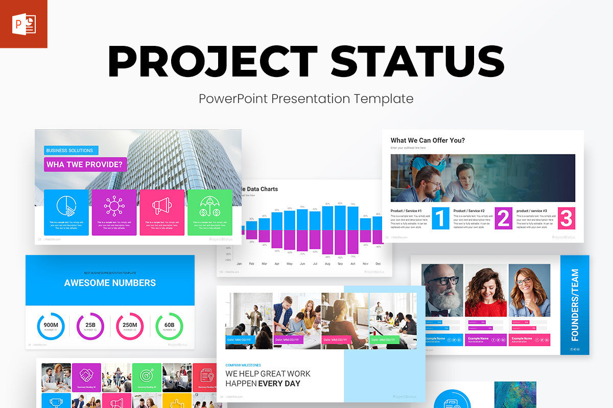 Project Status PowerPoint Presentation Template | Nulivo Market