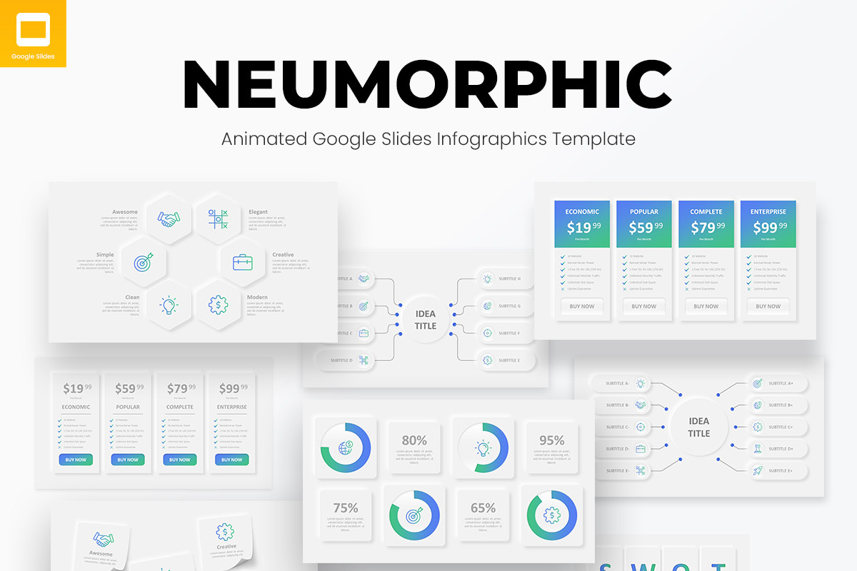 Neumorphic Animated Google Slides Template Designs | Nulivo Market