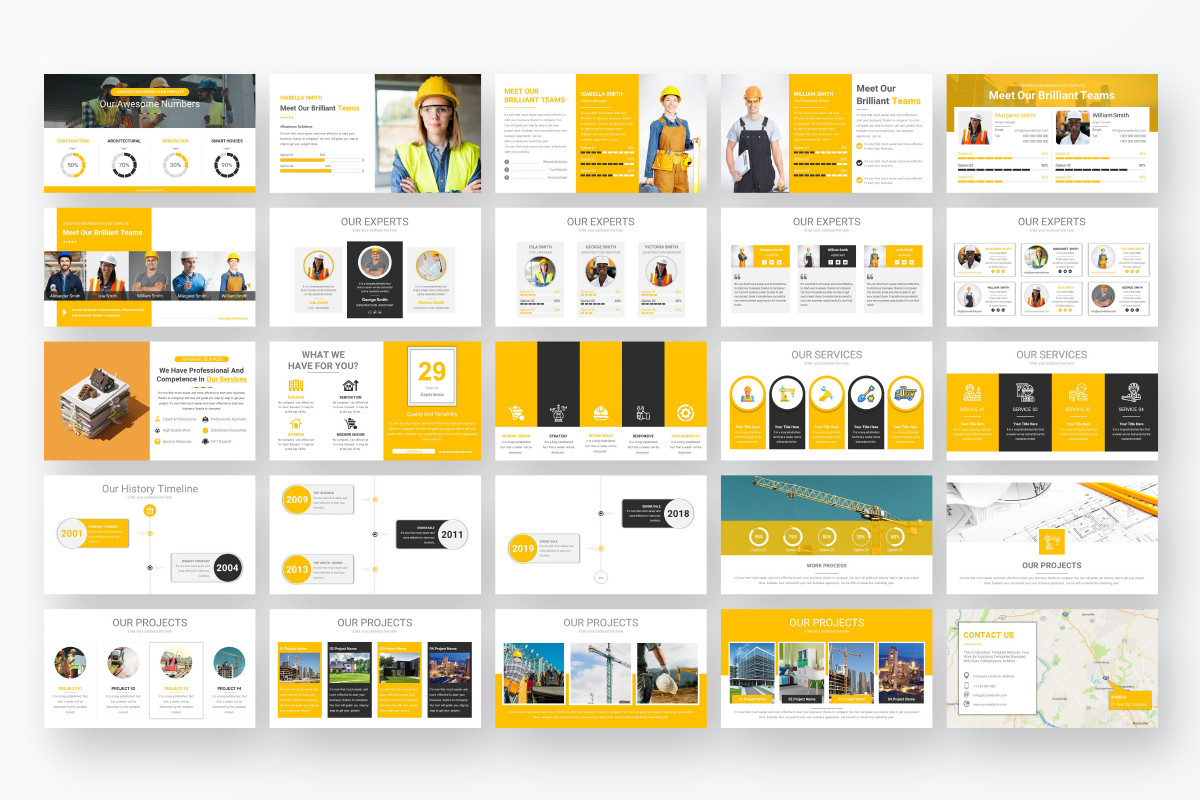 Construction Google Slides Presentation Template | Nulivo Market