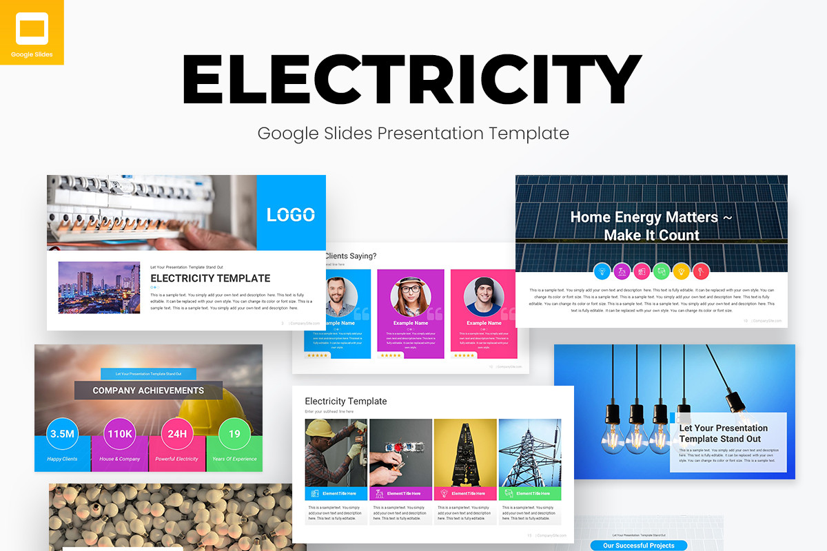 Electricity Google Slides Presentation Template | Nulivo Market