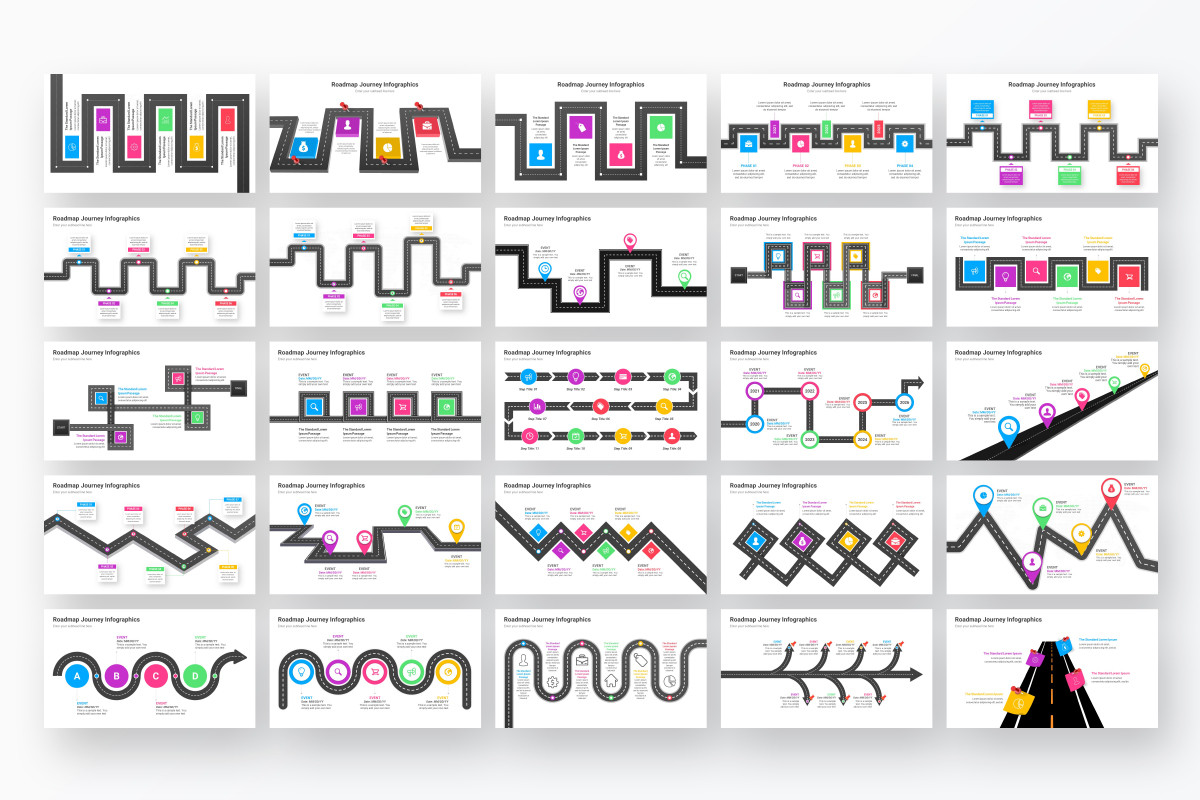 Roadmap Journey Infographics Google Slides Template | Nulivo Market