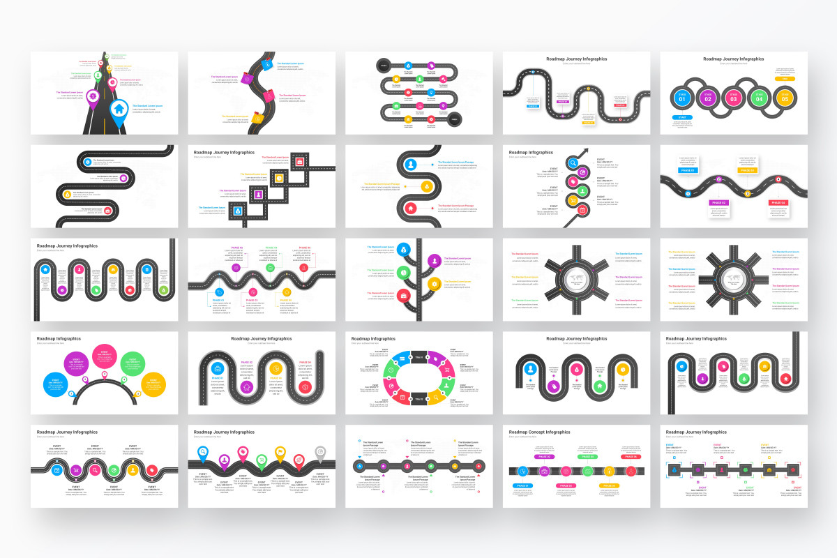 Roadmap Journey Infographics Google Slides Template | Nulivo Market