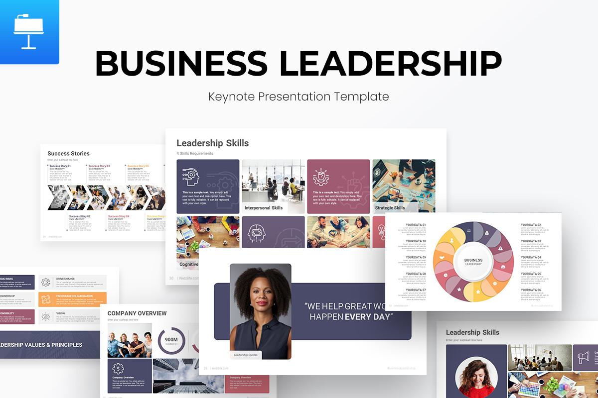 Business Leadership Keynote Presentation Template | Nulivo Market