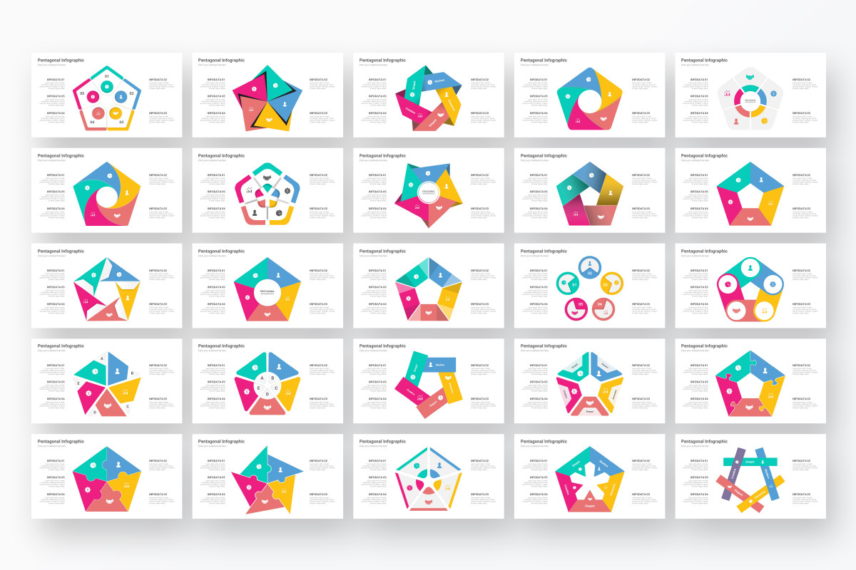 Pentagonal Infographics PowerPoint Template | Nulivo Market