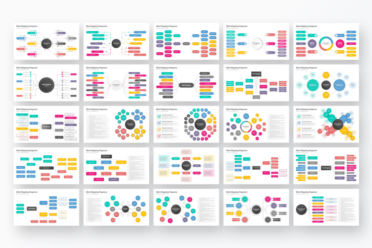 Mind Mapping PowerPoint Diagrams Template | Nulivo Market