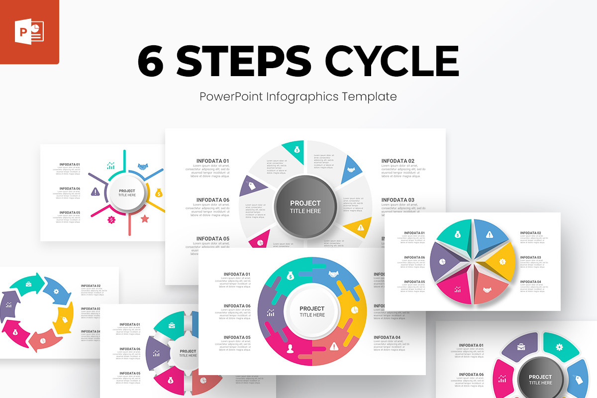 6 Steps Cycle Infographics PowerPoint Template | Nulivo Market