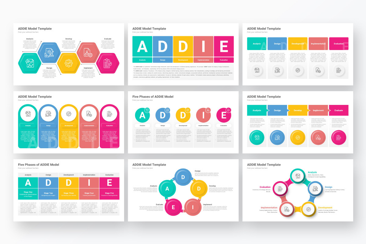 ADDIE Model PowerPoint Presentation Template | Nulivo Market