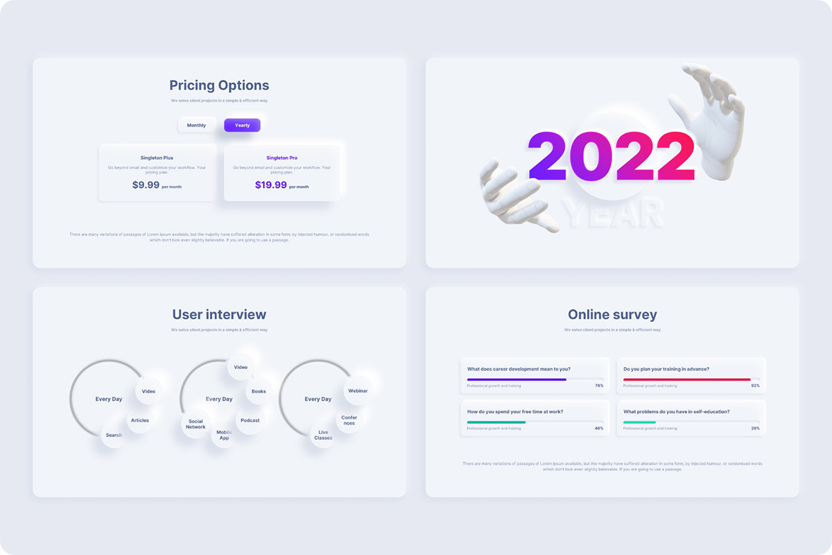 Neumorph Keynote Template | Nulivo Market