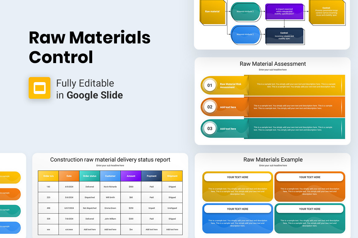 Raw Materials Control Google Slide Template | Nulivo Market