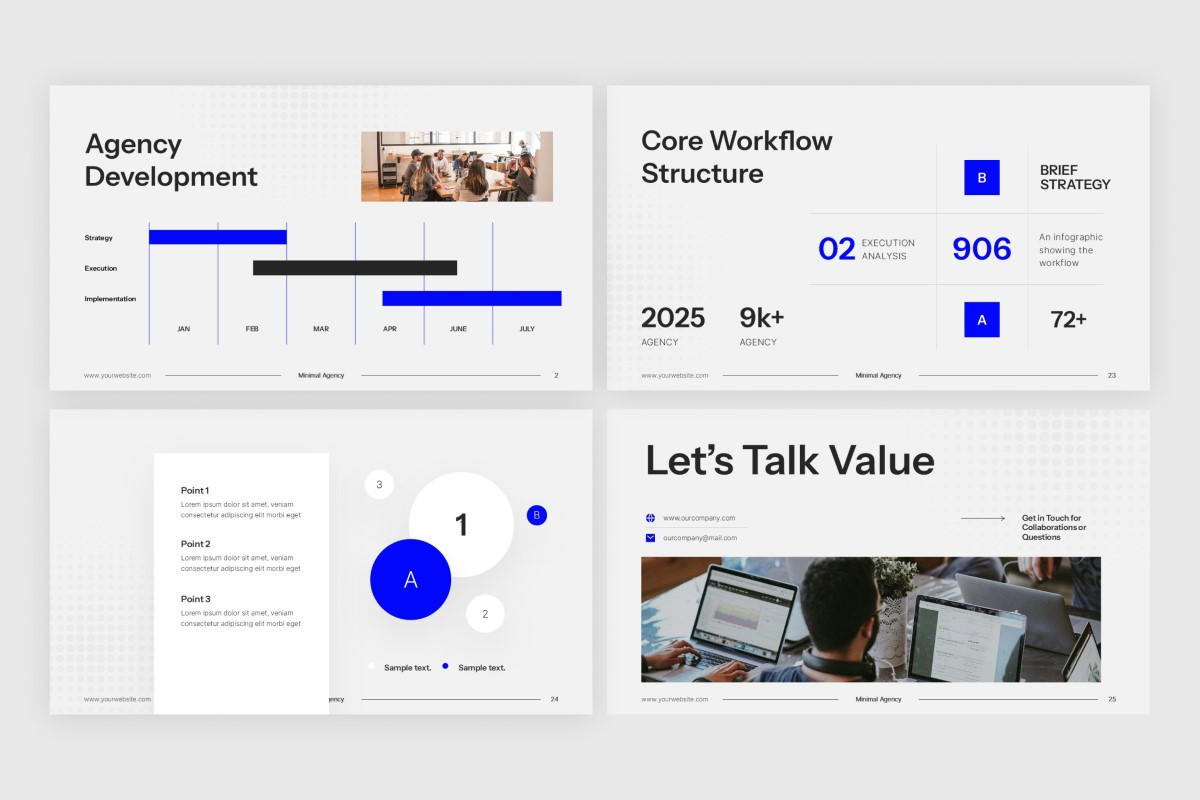 Minimal Agency PowerPoint Template | Nulivo Market