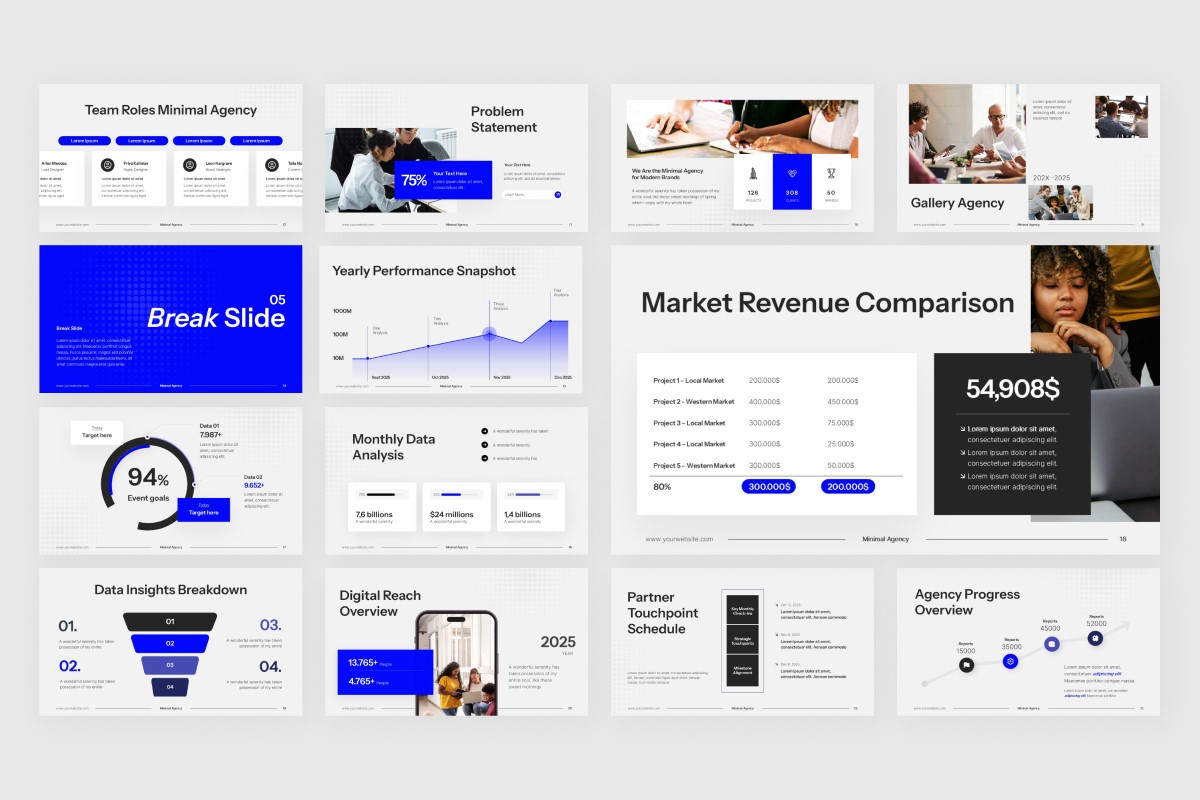 Minimal Agency PowerPoint Template | Nulivo Market