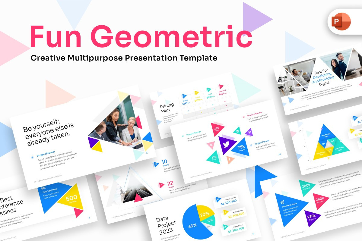 Fun Geometric PowerPoint Template | Nulivo Market
