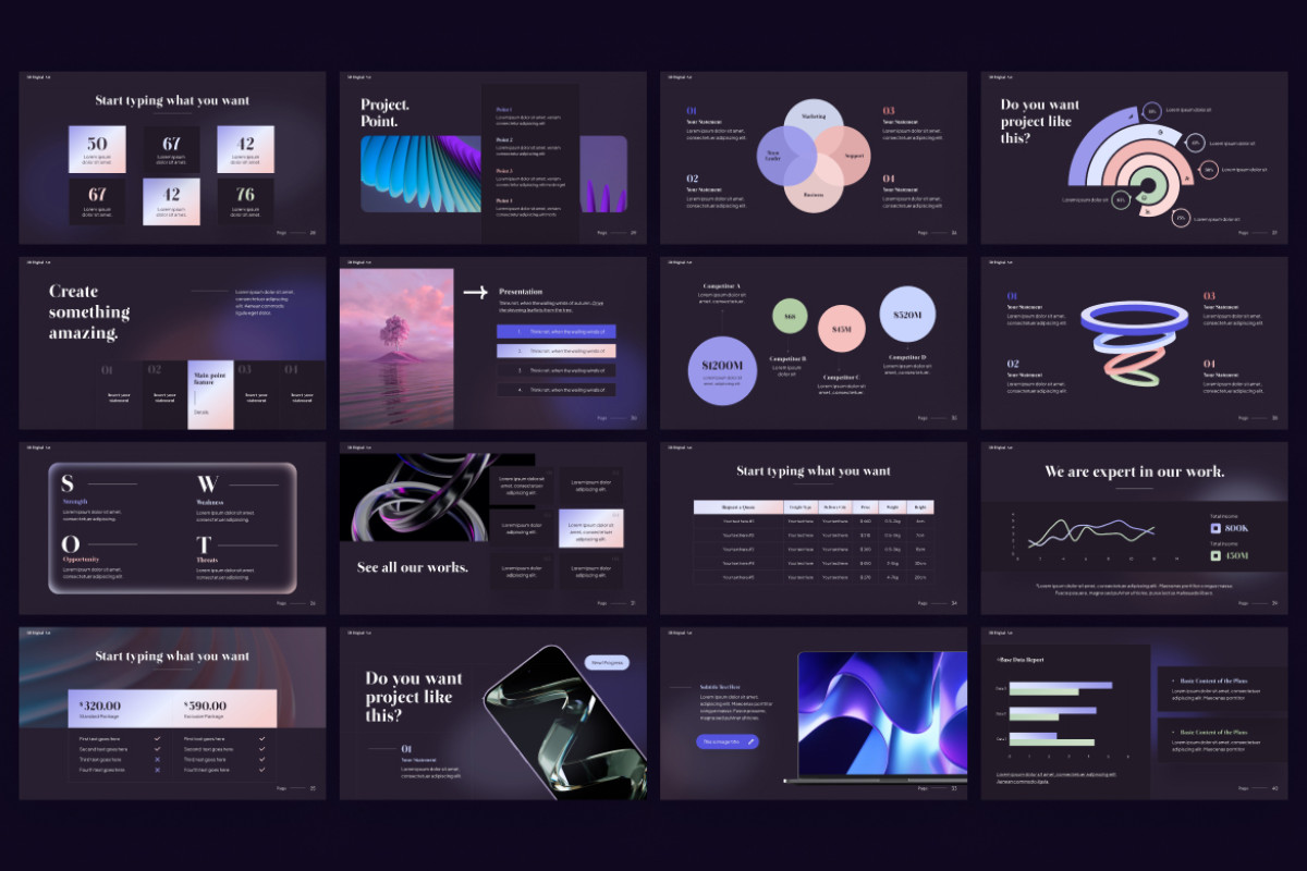 3D Digital Art PowerPoint Template | Nulivo Market