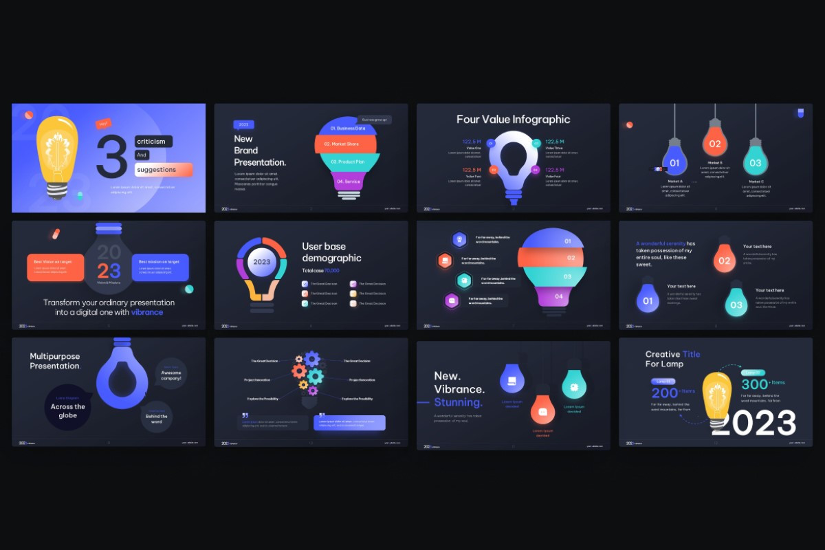 Lamp Infographic PowerPoint Template | Nulivo Market