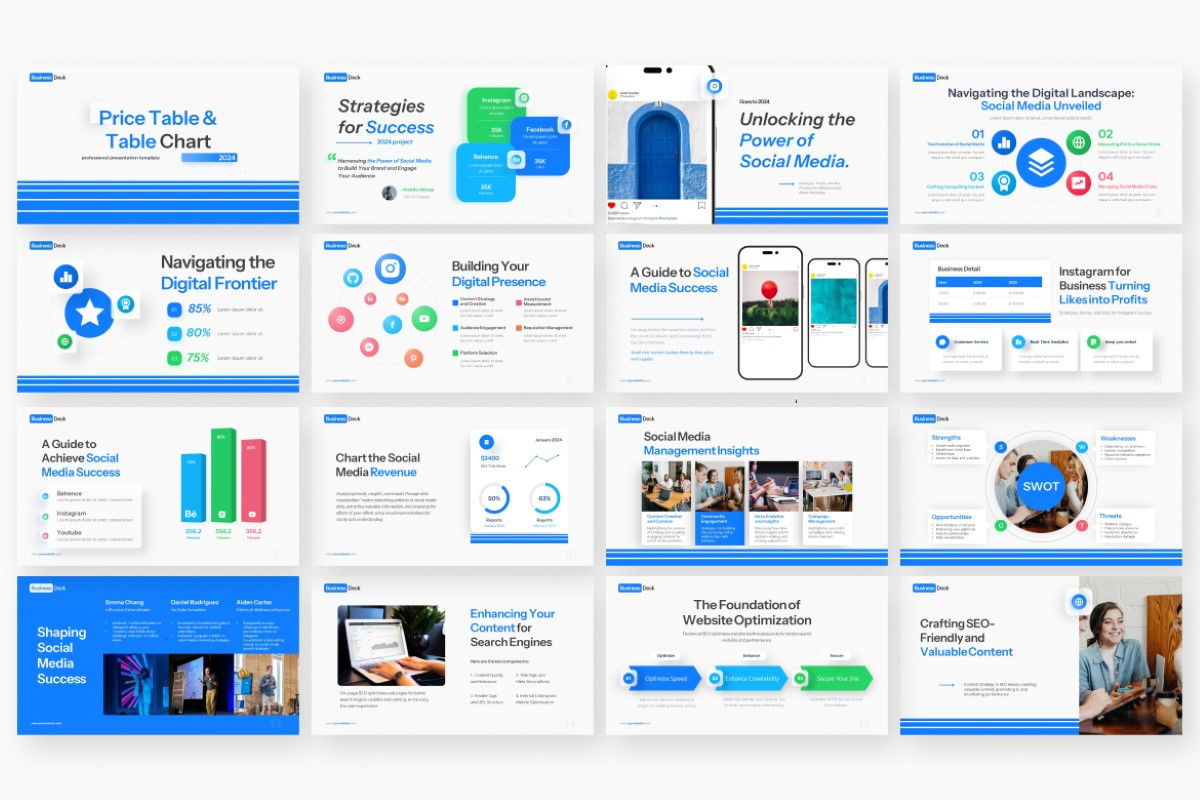 Social Media & SEO Diagram PowerPoint Template | Nulivo Market