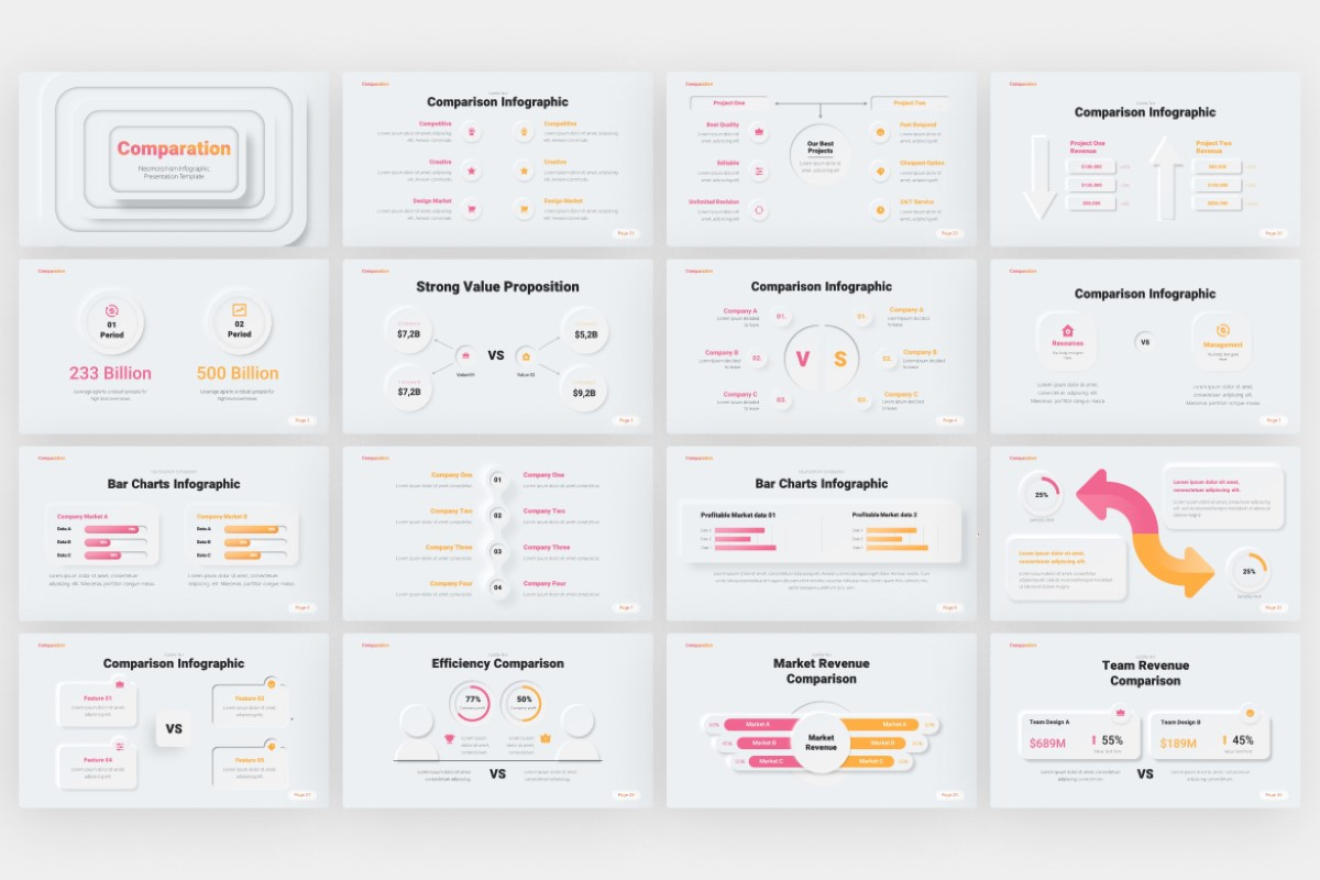 Comparation Infographic PowerPoint Template | Nulivo Market