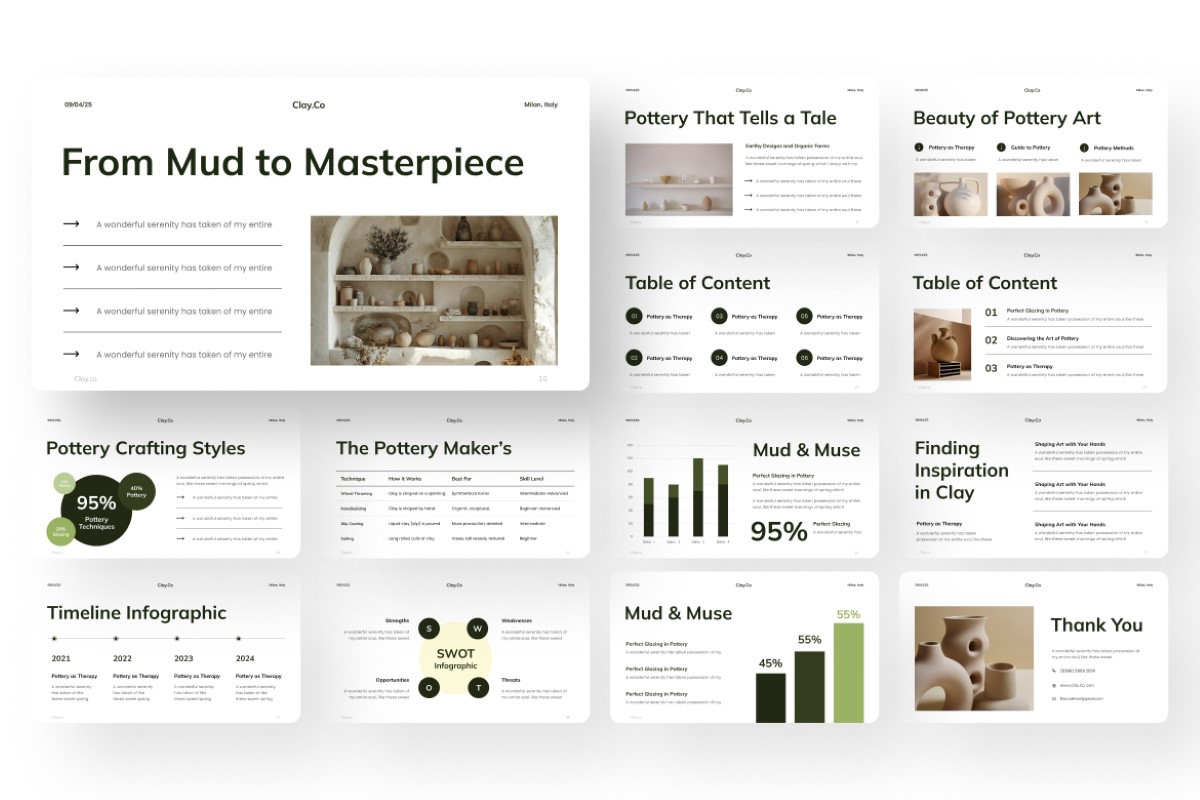 Pottery Art Presentation PowerPoint Template | Nulivo Market