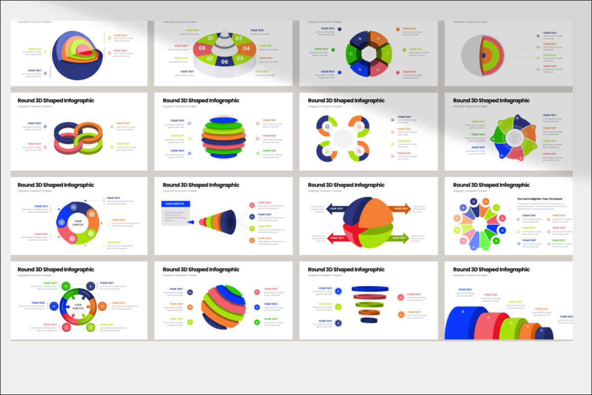 Round 3D Shaped - Infographic PowerPoint Template | Nulivo Market