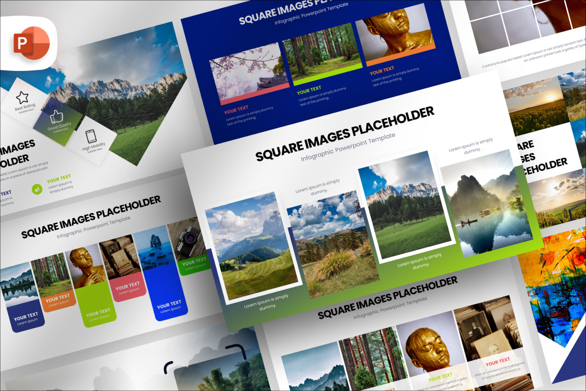 Square Placeholder - Infographic PowerPoint Template | Nulivo Market