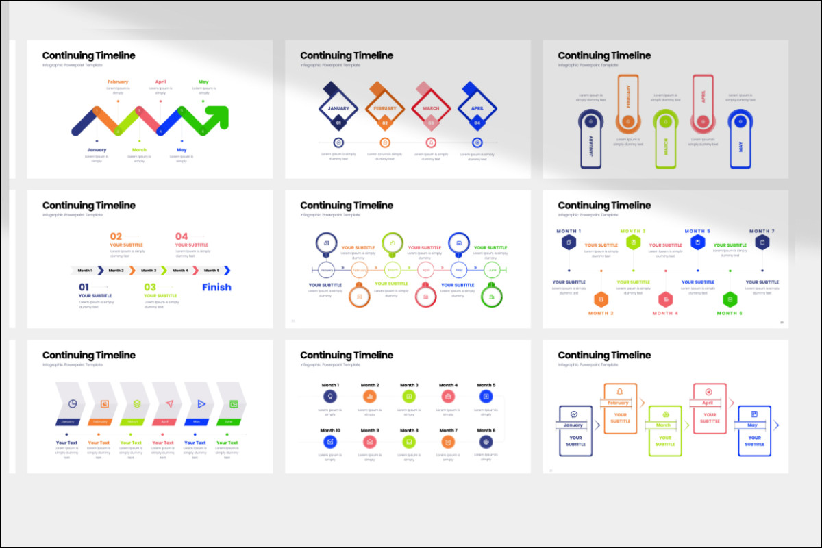 Continuing Timeline - Infographic PowerPoint Template | Nulivo Market