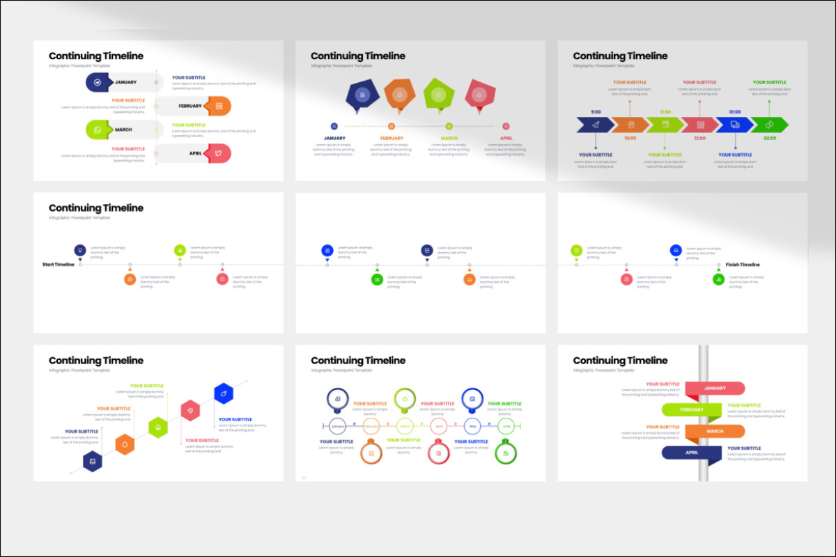 Continuing Timeline - Infographic PowerPoint Template | Nulivo Market