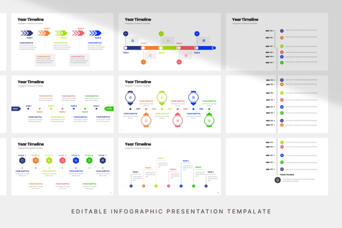 Year Timeline - Infographic Presentation Template | Nulivo Market