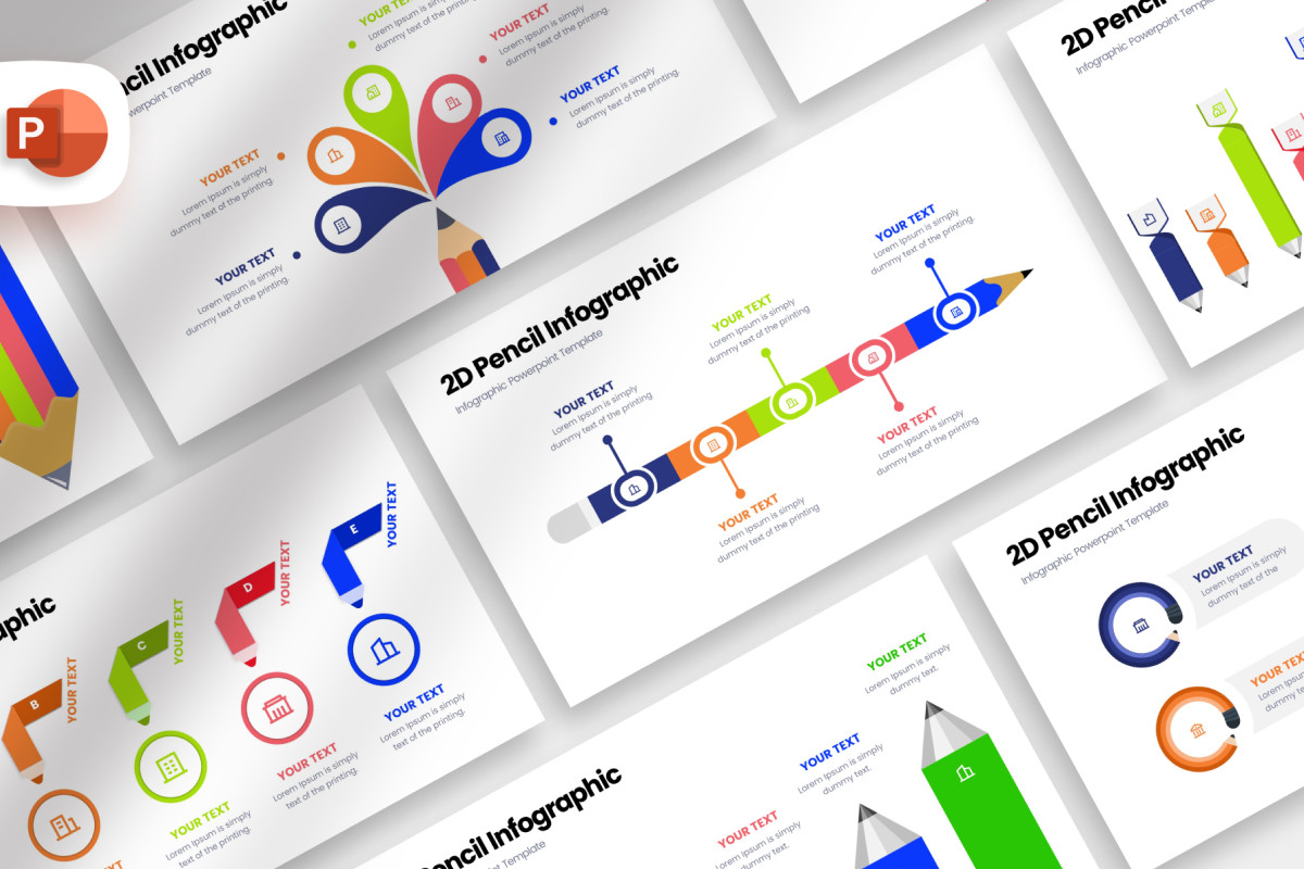2D Pencil Infographic - Presentation Template | Nulivo Market