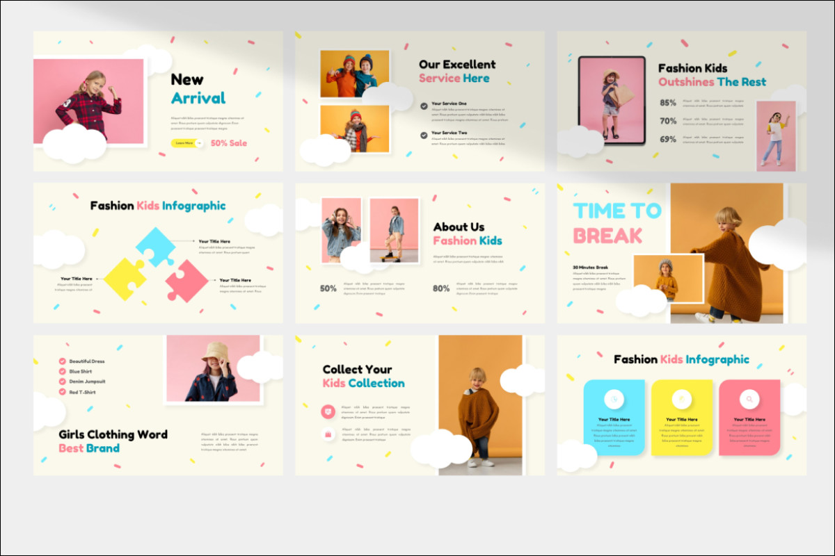 Playful Kids Fashion Presentation Template | Nulivo Market