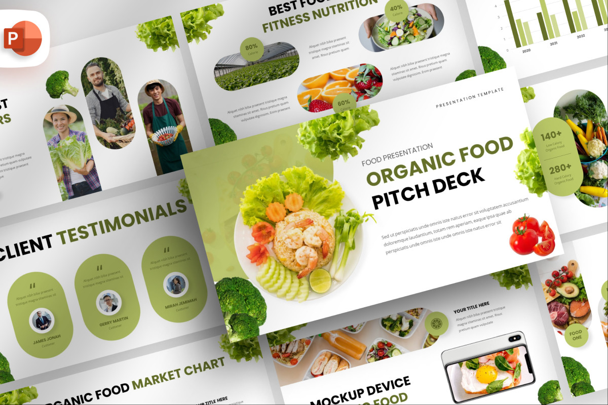 Organic Food Pitch Deck Presentation Template | Nulivo Market