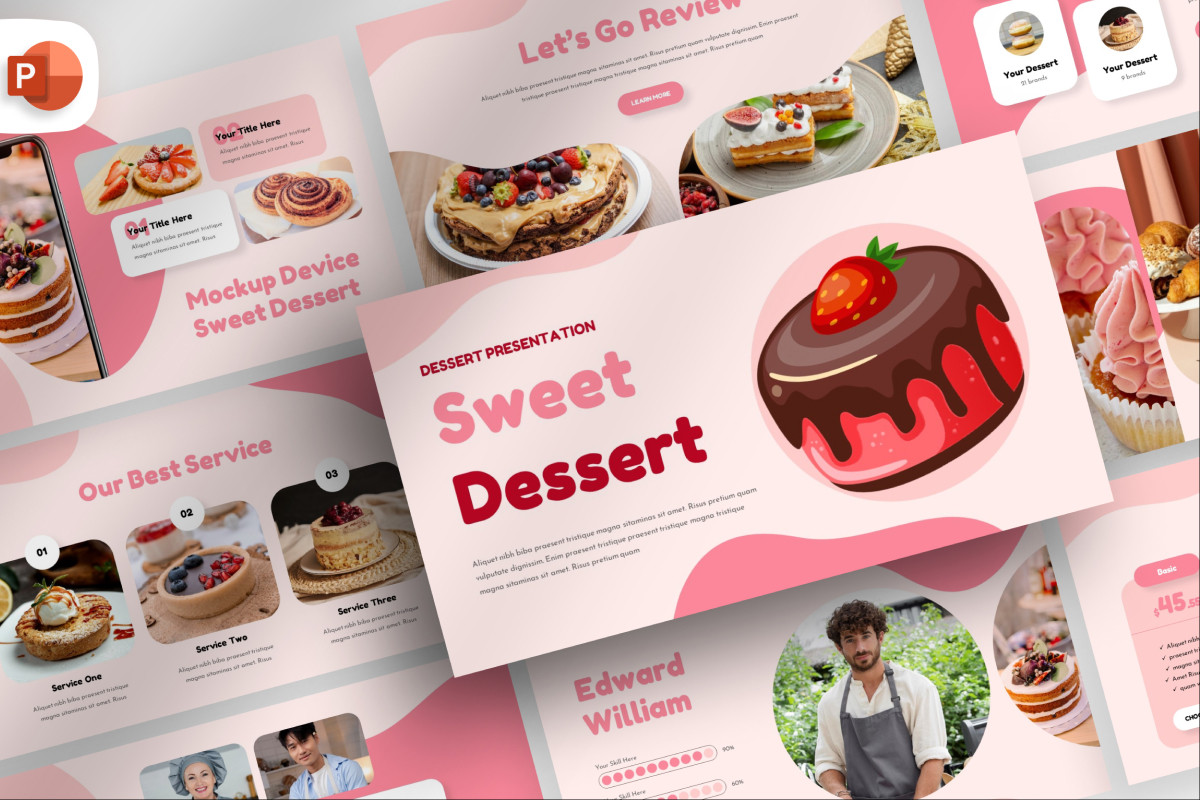 Sweet Dessert PowerPoint Template | Nulivo Market