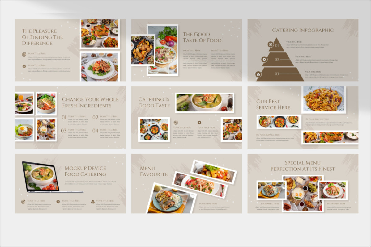 Elegant Food Catering PowerPoint Template | Nulivo Market