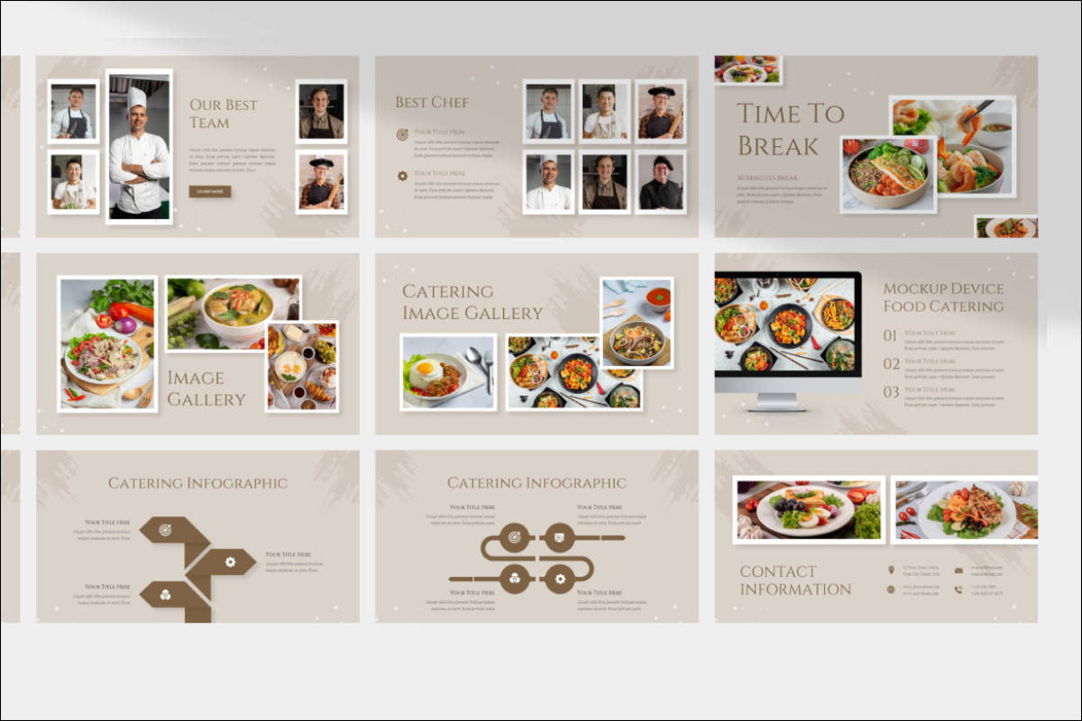 Elegant Food Catering PowerPoint Template | Nulivo Market