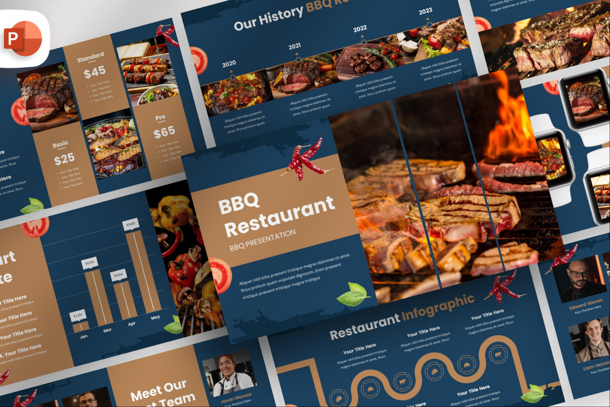 Barbeque Restaurant PowerPoint Template | Nulivo Market