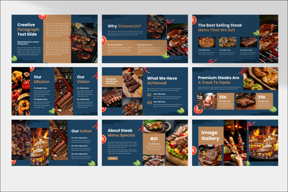 Barbeque Restaurant PowerPoint Template | Nulivo Market
