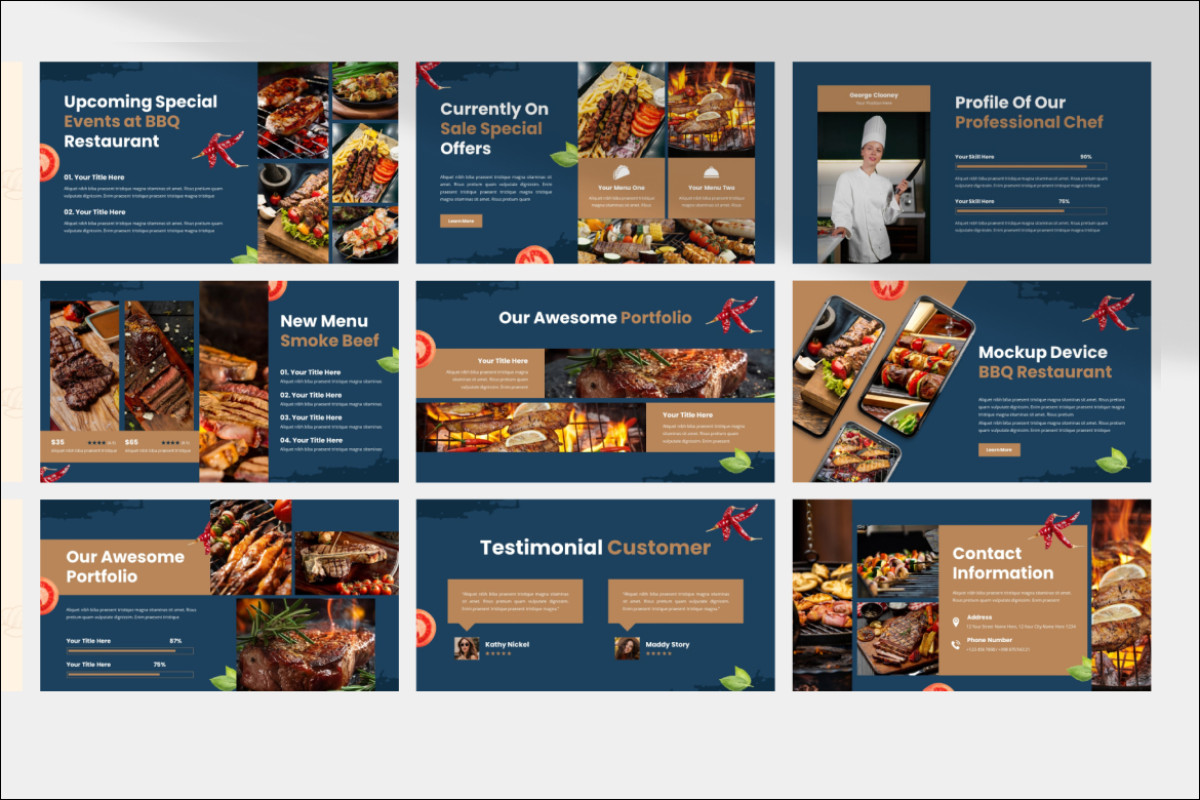 Barbeque Restaurant PowerPoint Template | Nulivo Market
