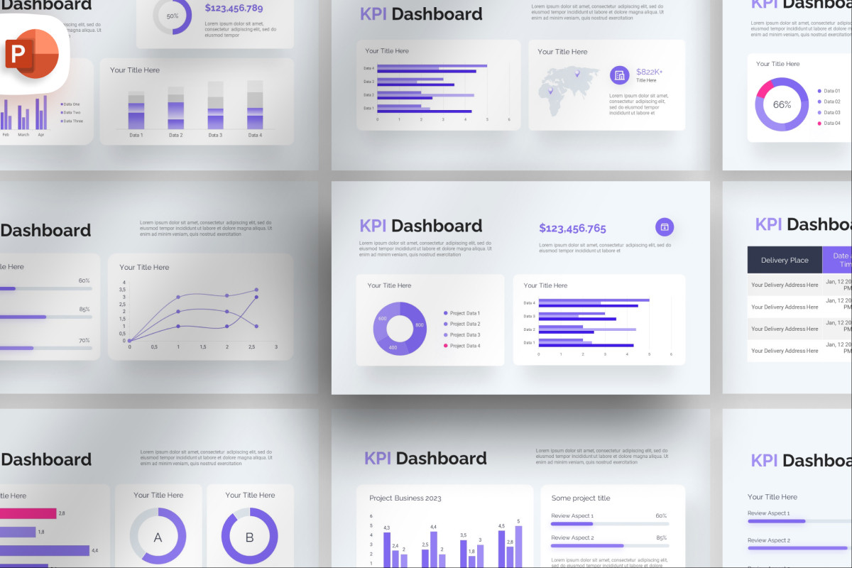 Simple KPI Dashboard - PowerPoint Template | Nulivo Market