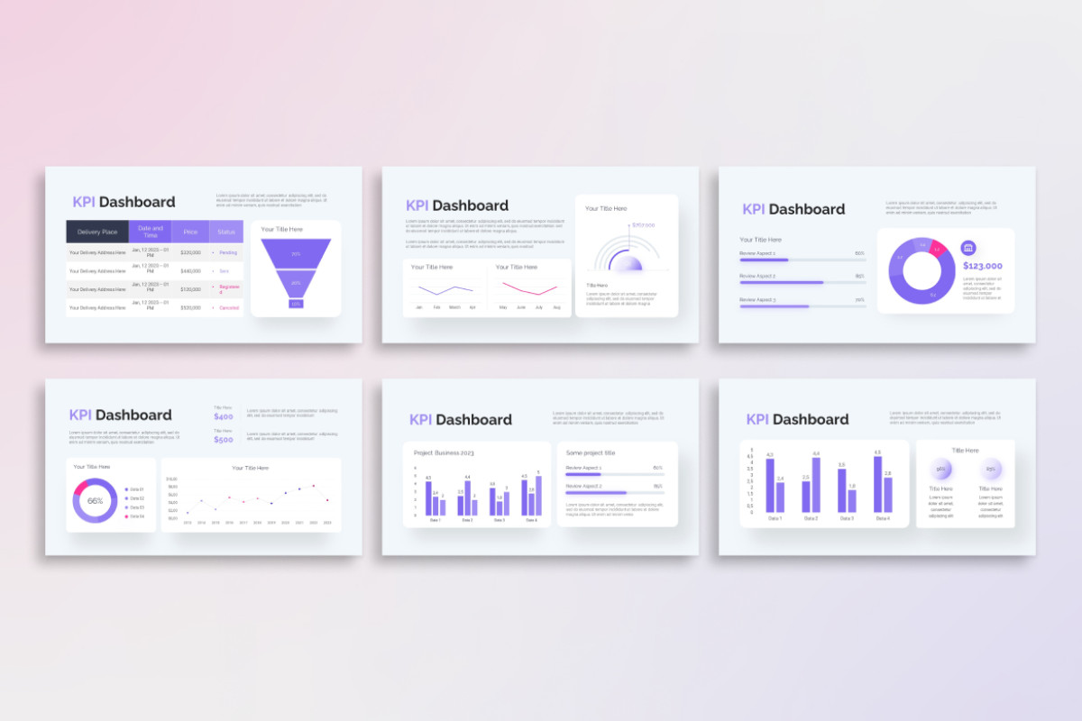 Simple KPI Dashboard - PowerPoint Template | Nulivo Market