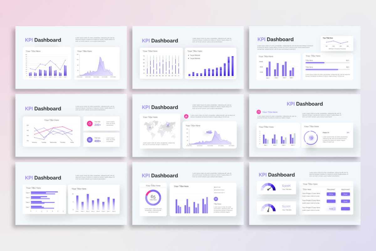 Simple KPI Dashboard - PowerPoint Template | Nulivo Market