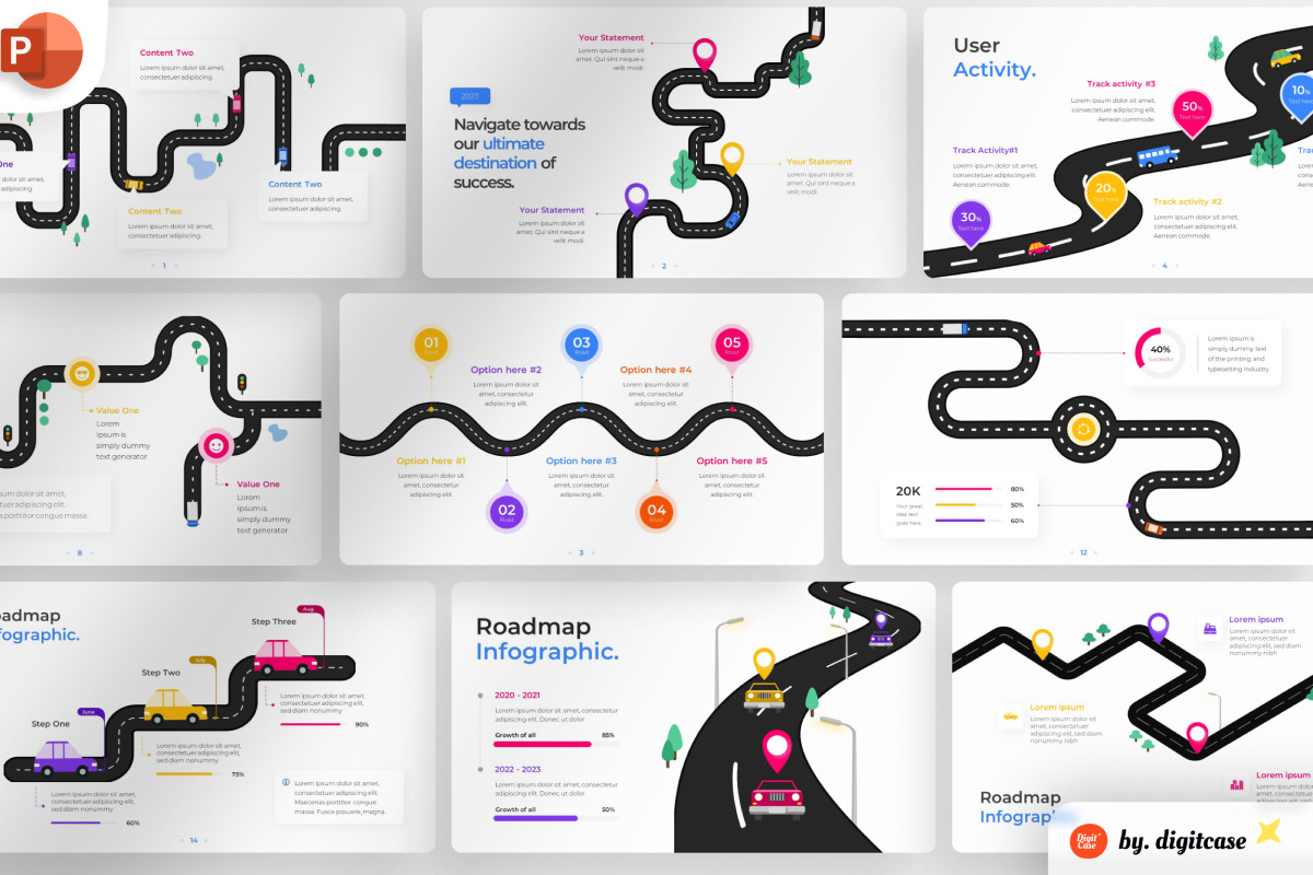 Roadmap Journey PowerPoint Infographic Template | Nulivo Market