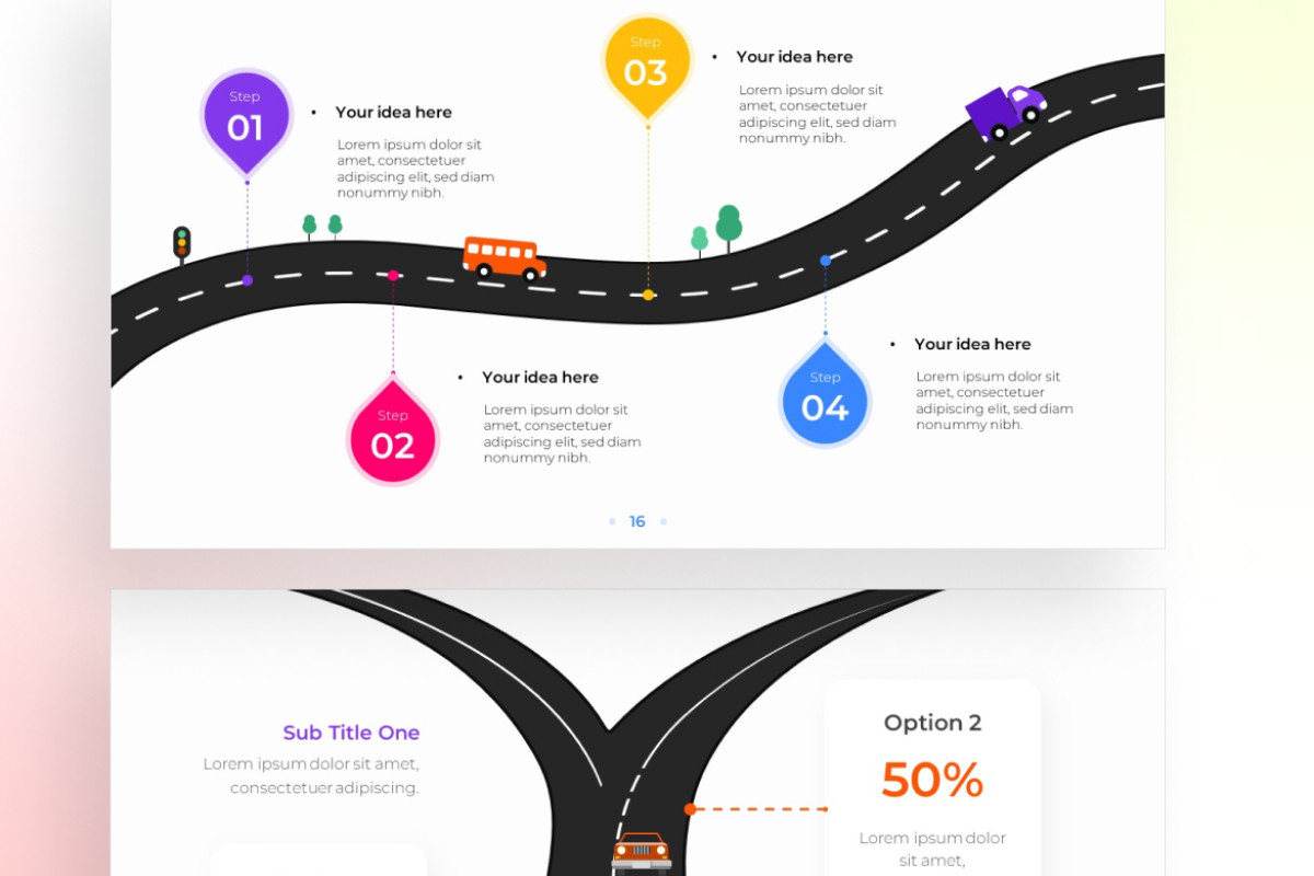 Roadmap Journey PowerPoint Infographic Template | Nulivo Market