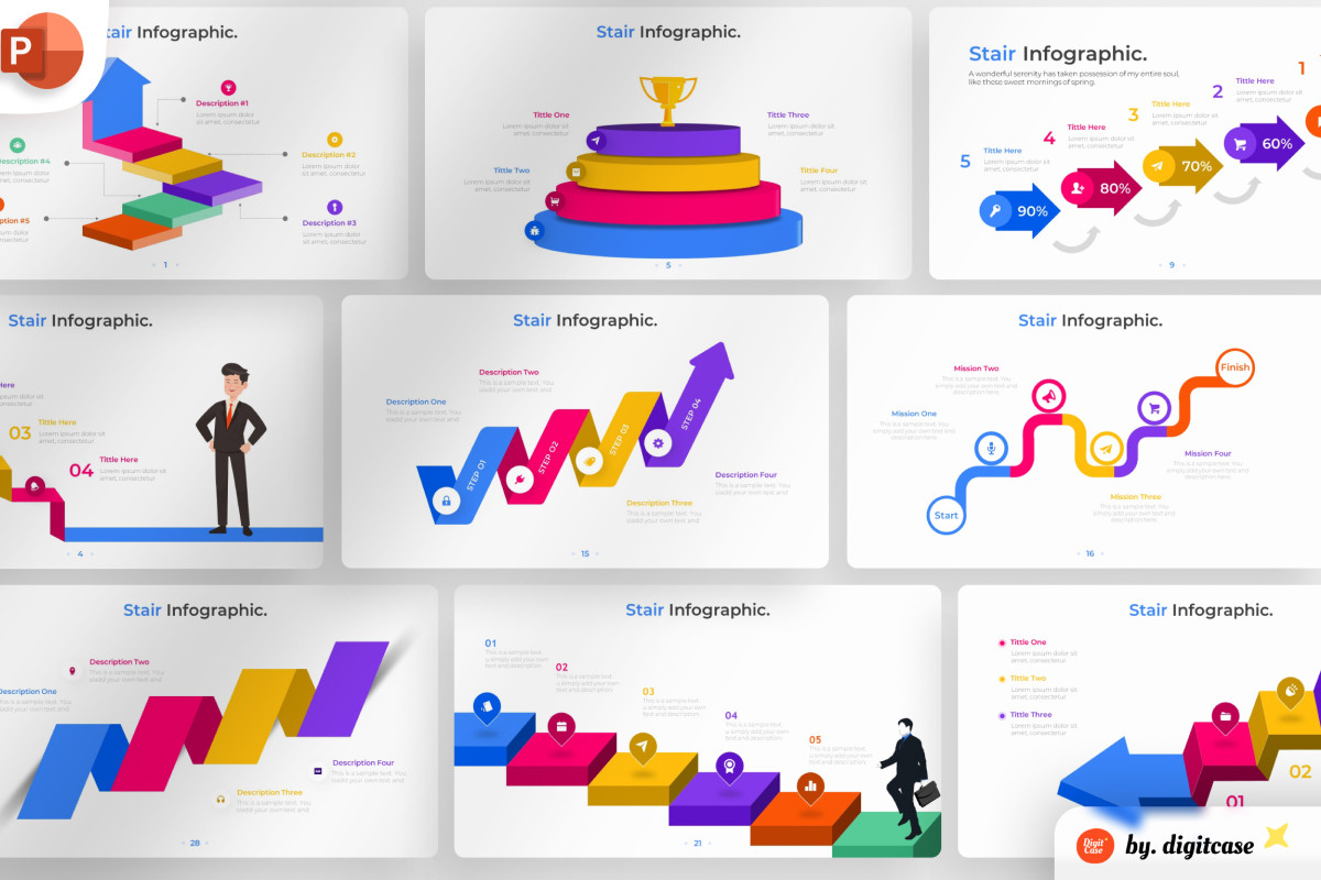Stair PowerPoint Infographic Template | Nulivo Market