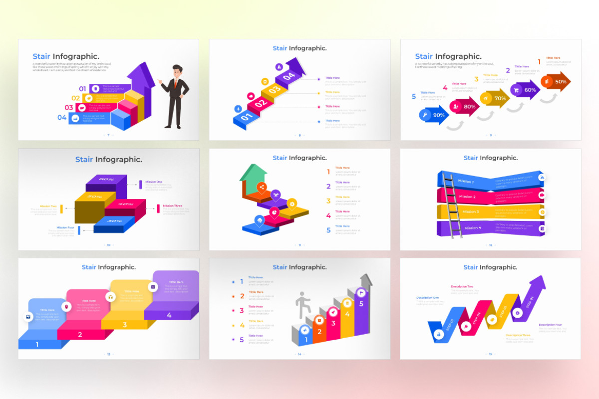 Stair PowerPoint Infographic Template | Nulivo Market