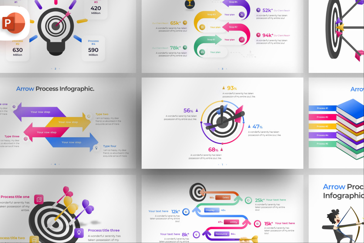 Arrow Process PowerPoint Infographic Template | Nulivo Market
